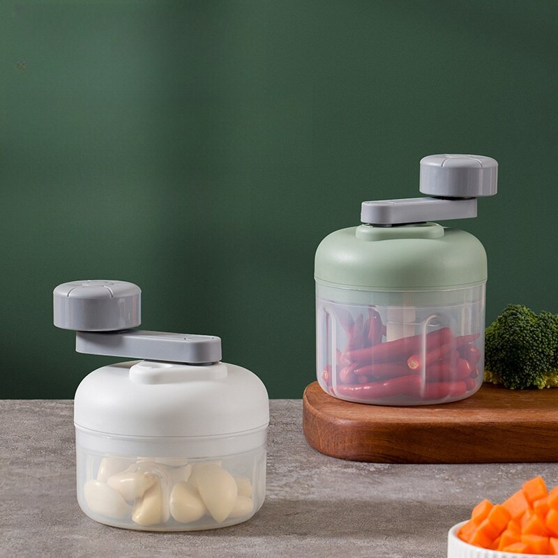 Mini tocator manual de bucatarie, Polipropilena/Inox, 250 ml, Alb - eMAG.ro