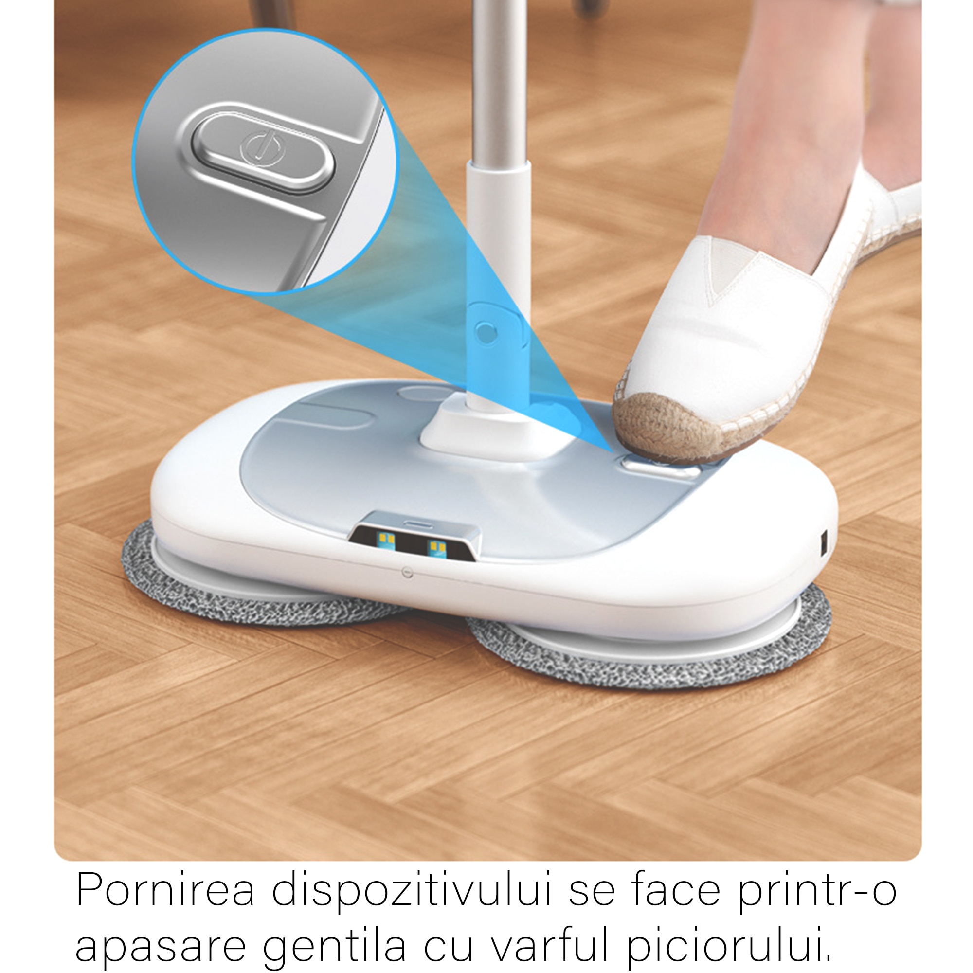Mop electric cu jet de apa si laveta microfibra de curatare, fara fir ...