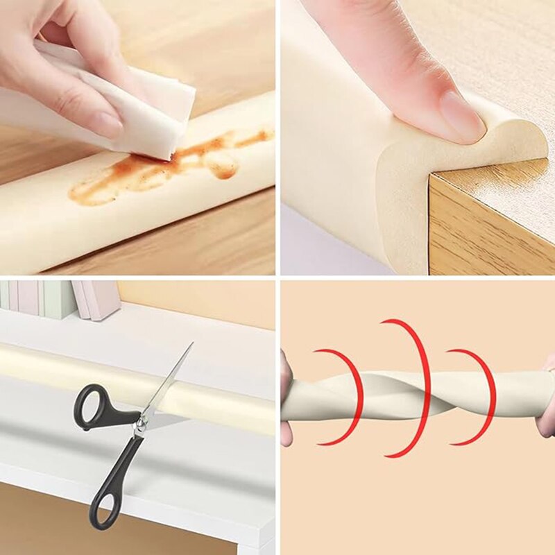 Protectie Colturi Mobilier, Flexibil, Spuma, 4 coltare incluse, adeziv ...