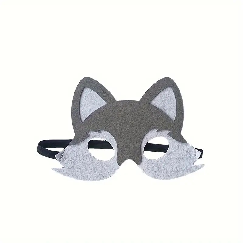 Masca pentru copii model lup, gri, din feltru, marime universala - eMAG.ro