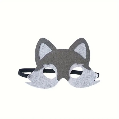 Masca pentru copii model lup, gri, din feltru, marime universala - eMAG.ro
