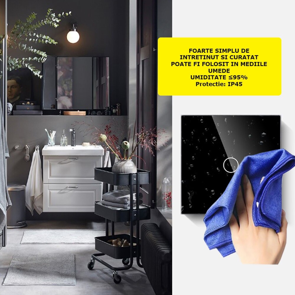 Intrerupator Lumina Cu Touch SIKS Din Sticla Securizata, De Perete ...