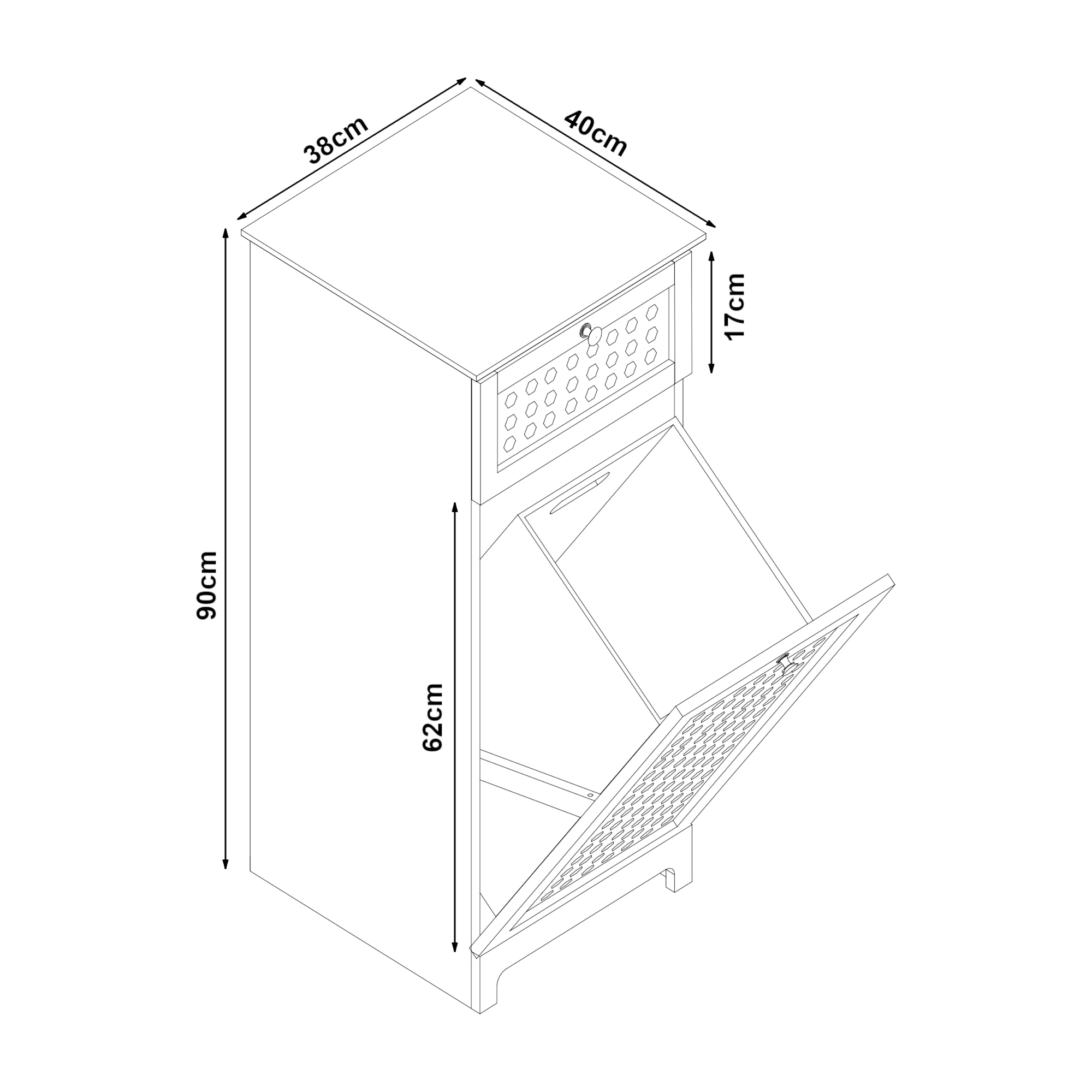 Dulap, en.casa, PXHF-0010 Karlsøy, 90 x 38 x 40 cm, mdf, pvc, alb, cu ...