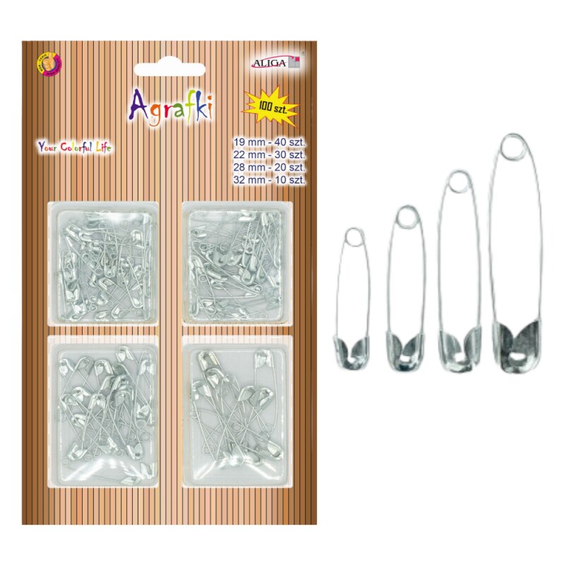 Set 100 de Agrafe, Sarma nichelata, 19-32mm, Argintiu - eMAG.ro