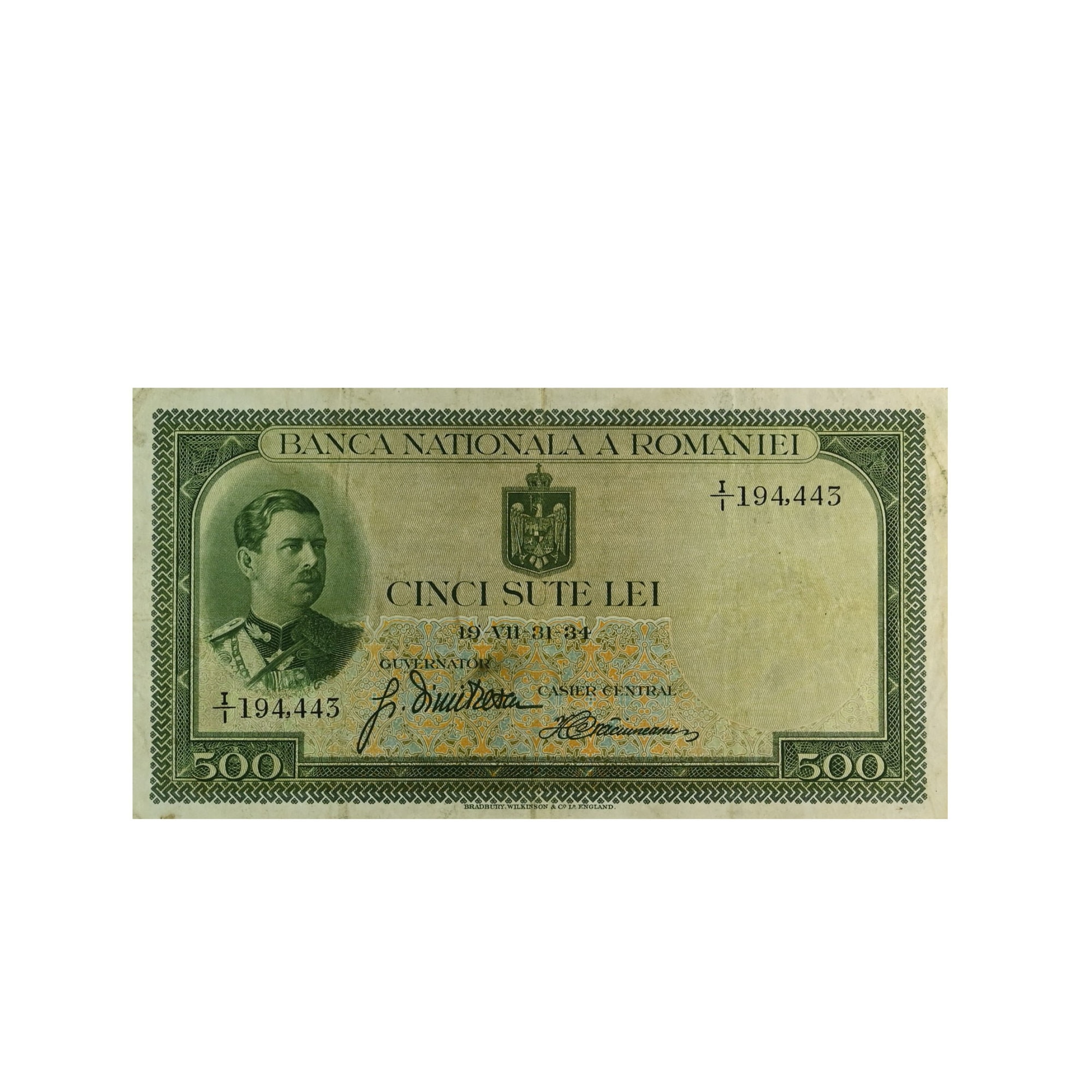 Bancnota ROMANIA P-36a 1934 500 Lei, PMG, 30, Serial I/1 194443 - eMAG.ro