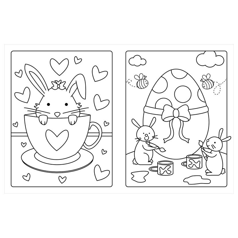 Carte de colorat cu stickere Pasti, Easter egg, make believe ideas ...