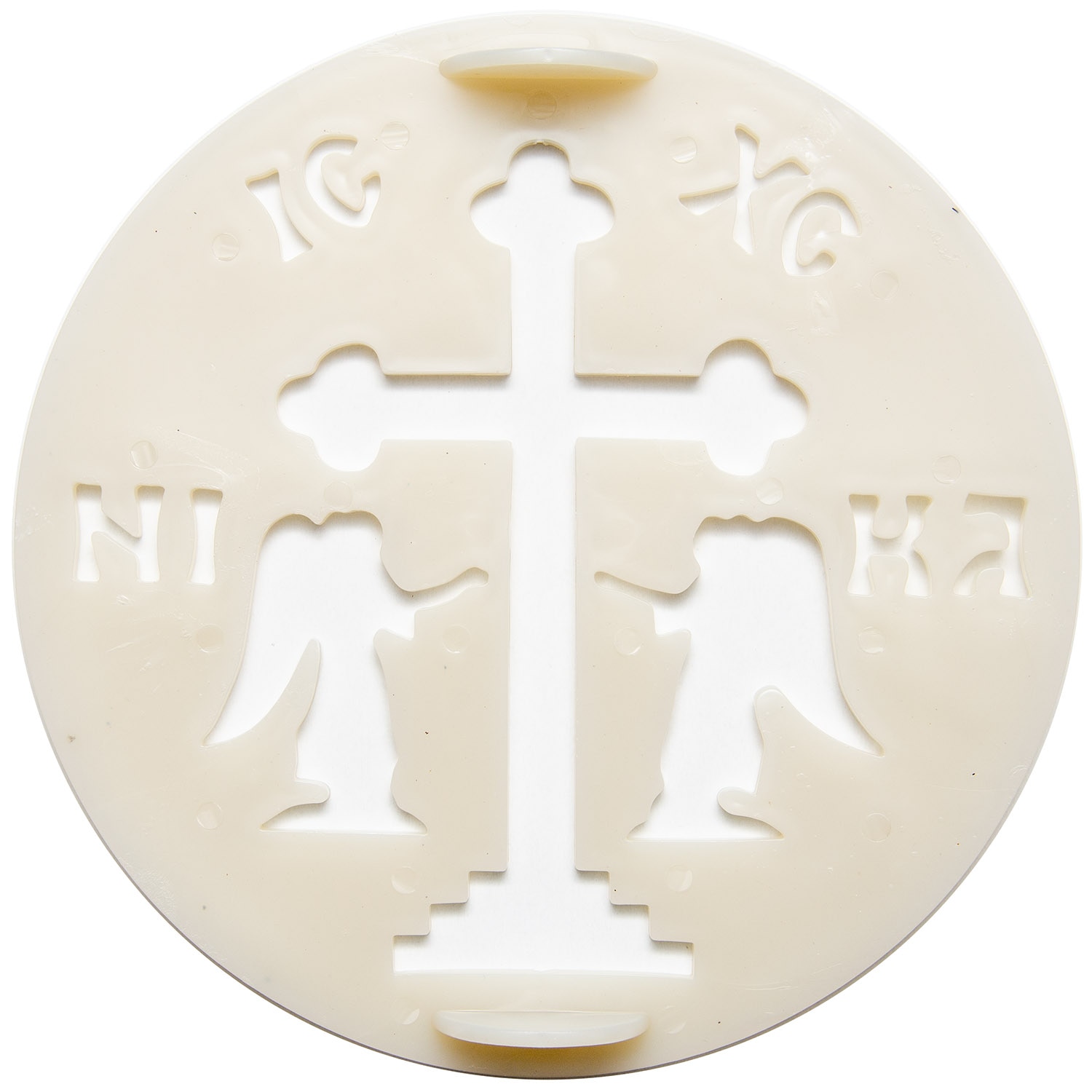 Tipar Cruce cu ingeri, rotund, din plastic, pentru ornat coliva ...