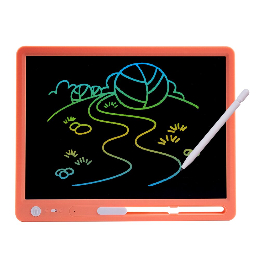 Tableta desen copii, Afisaj LCD, 10 Inch, Rosu, pentru scris si desenat ...