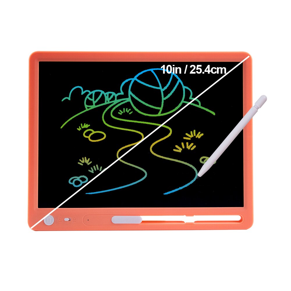 Tableta desen copii, Afisaj LCD, 10 Inch, Rosu, pentru scris si desenat ...