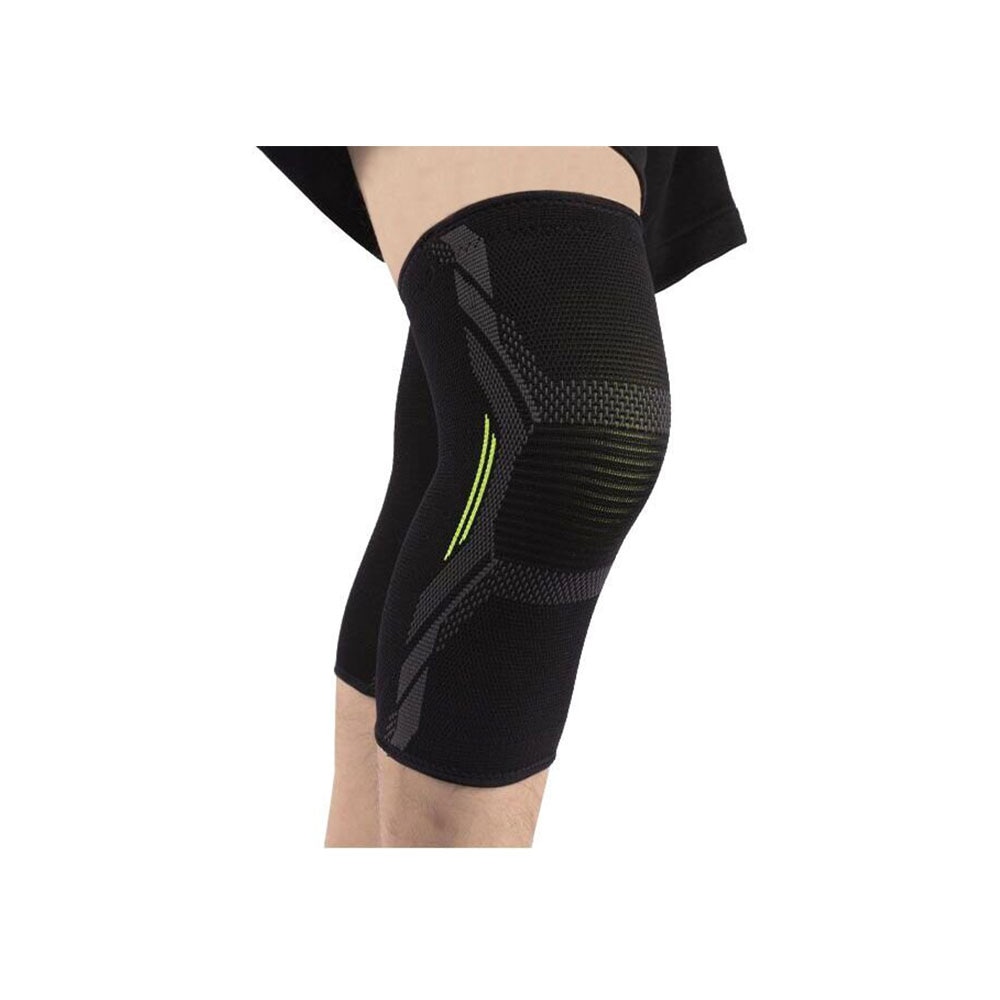 Genunchiera elastica Merco KN02, marimea XXL, negru-verde - eMAG.ro