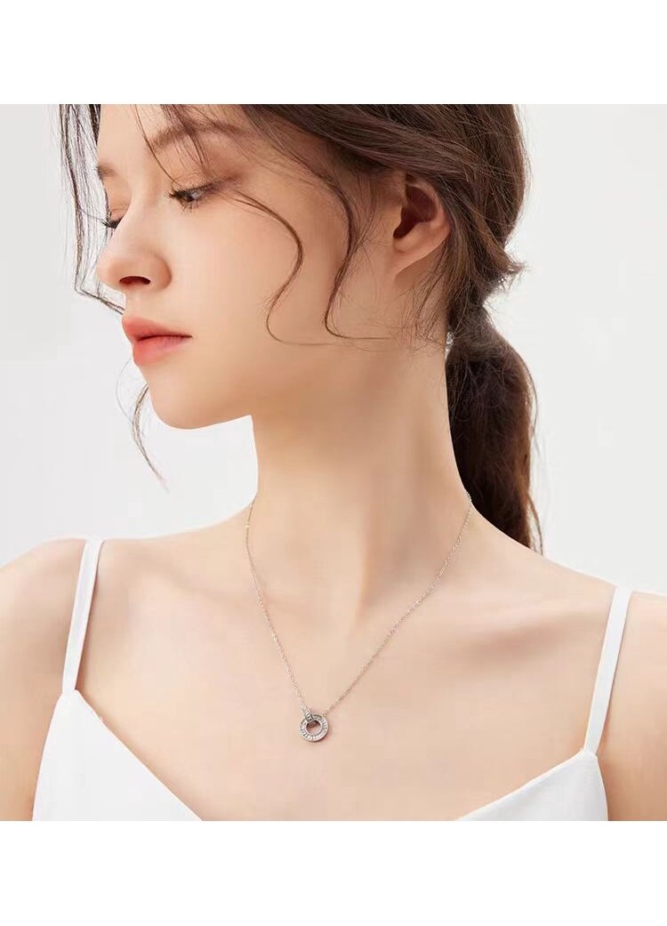 Colier pentru femei, Cupru placat cu aur/Zirconiu, Argintiu - eMAG.ro