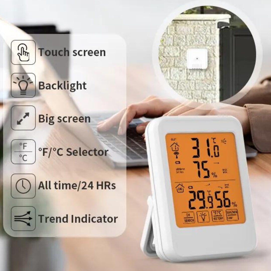 Statie Meteo fara Fir cu Senzor Exterior, Avitalx, Termometru si ...