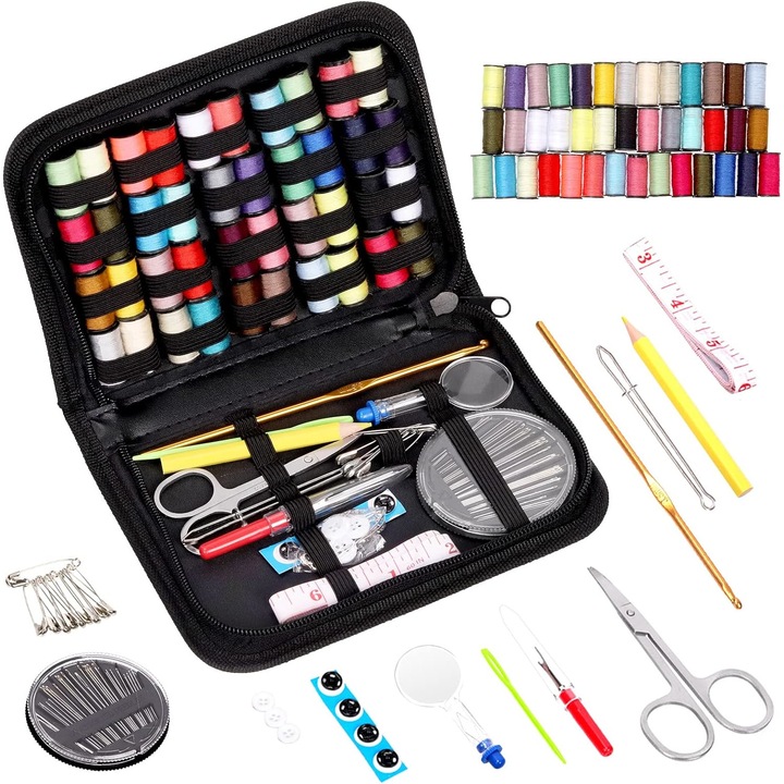 Trusa de croitorie 128 piese - eBA®, ace pentru cusut, papiote ...