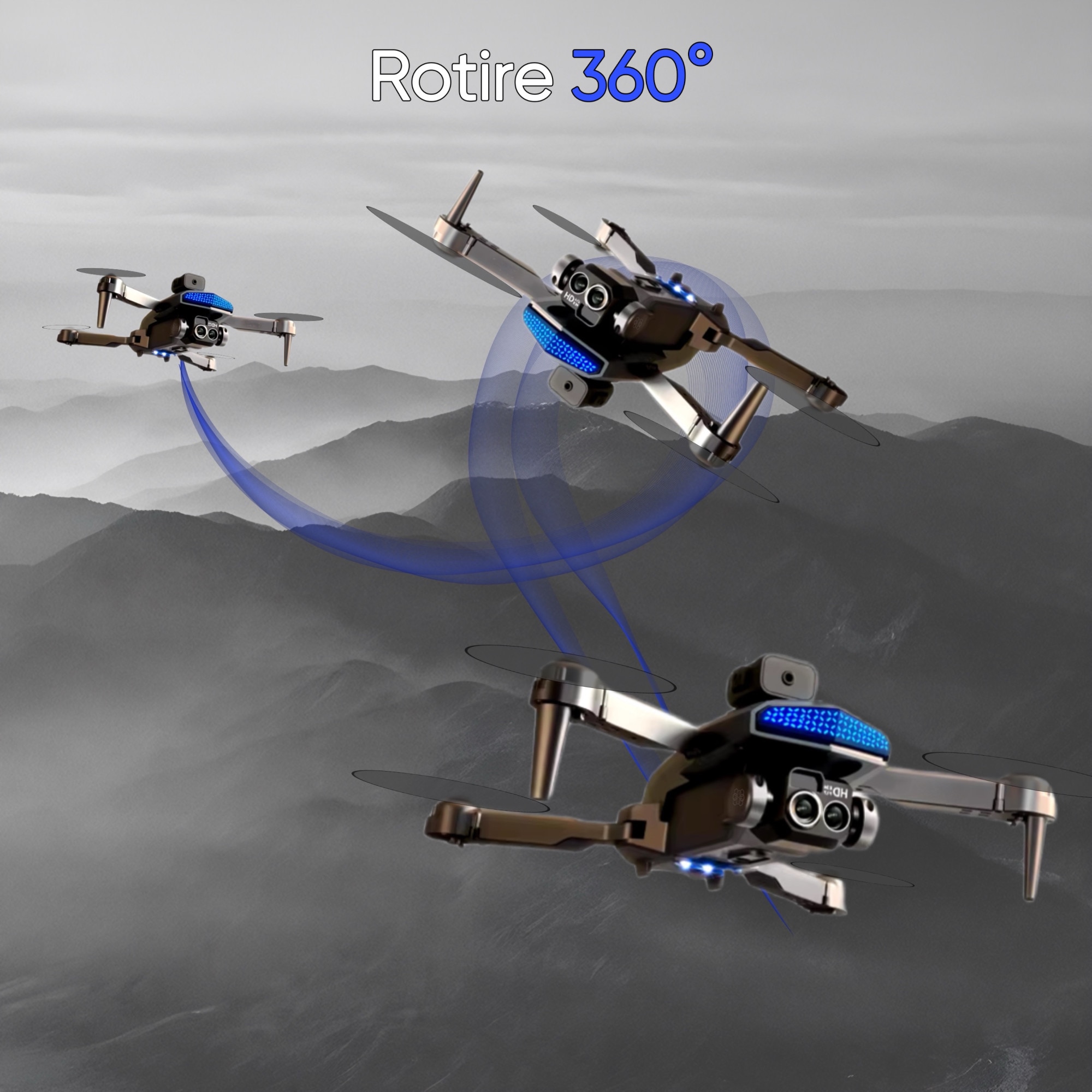 Drona pentru incepatori, HexaCraft, cu 2 camere, Zoom 50x, Rotire 360 ...