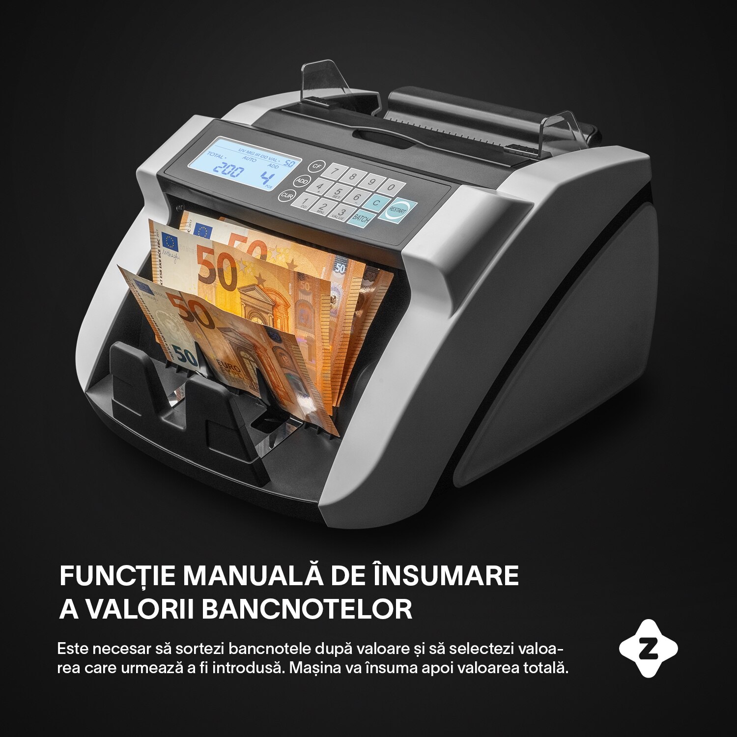 Masina de numarat bani, Zoopie®, Detectare bancnote prin IR, UV, MG ...