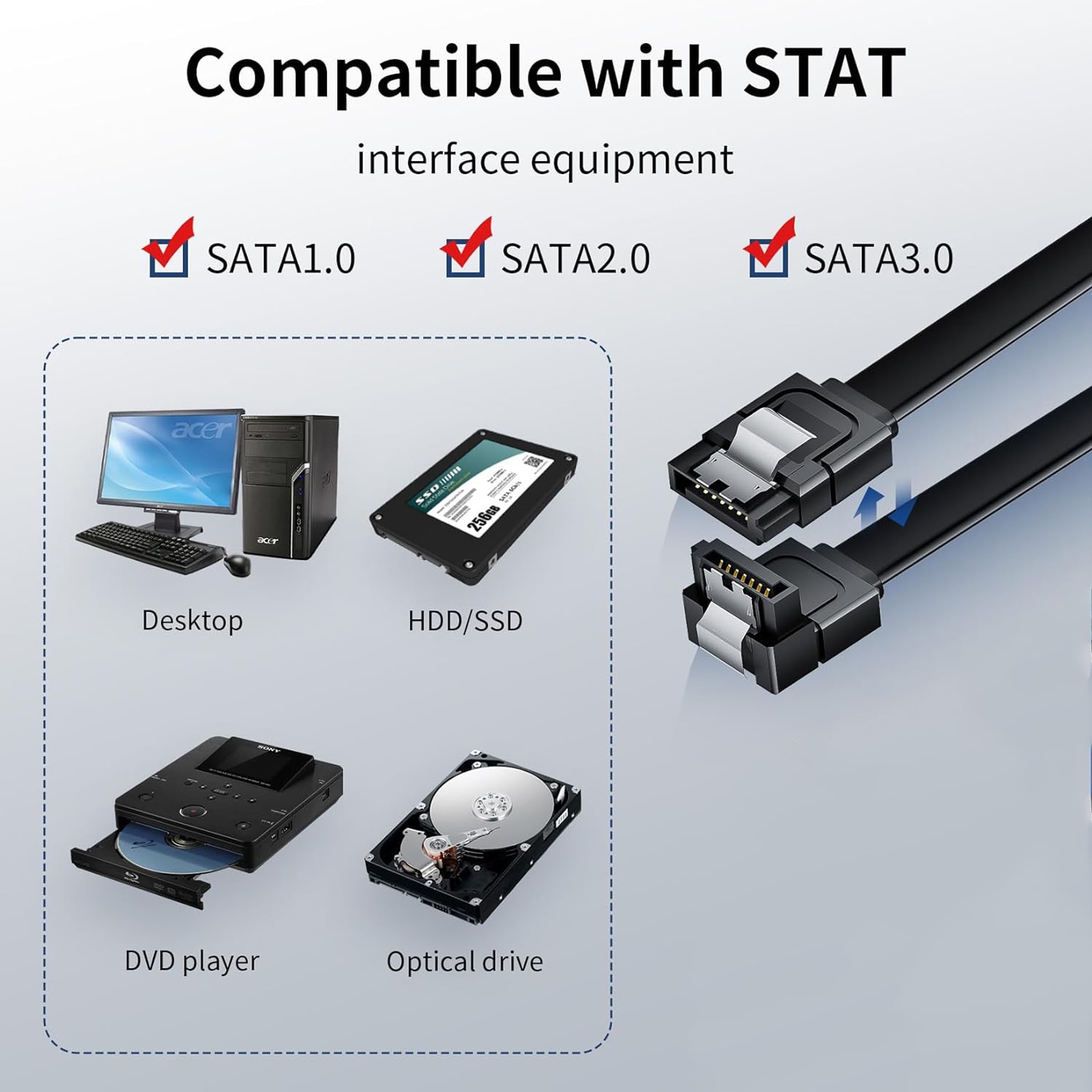 Set 3 cabluri AWM, Axroad Mall, SATA III, 6.0 Gbps, Cablu de conectare ...
