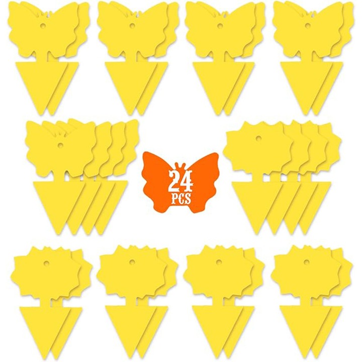 Set 24 Capcane Adezive pentru Insecte, Non-toxice, Galben - eMAG.ro