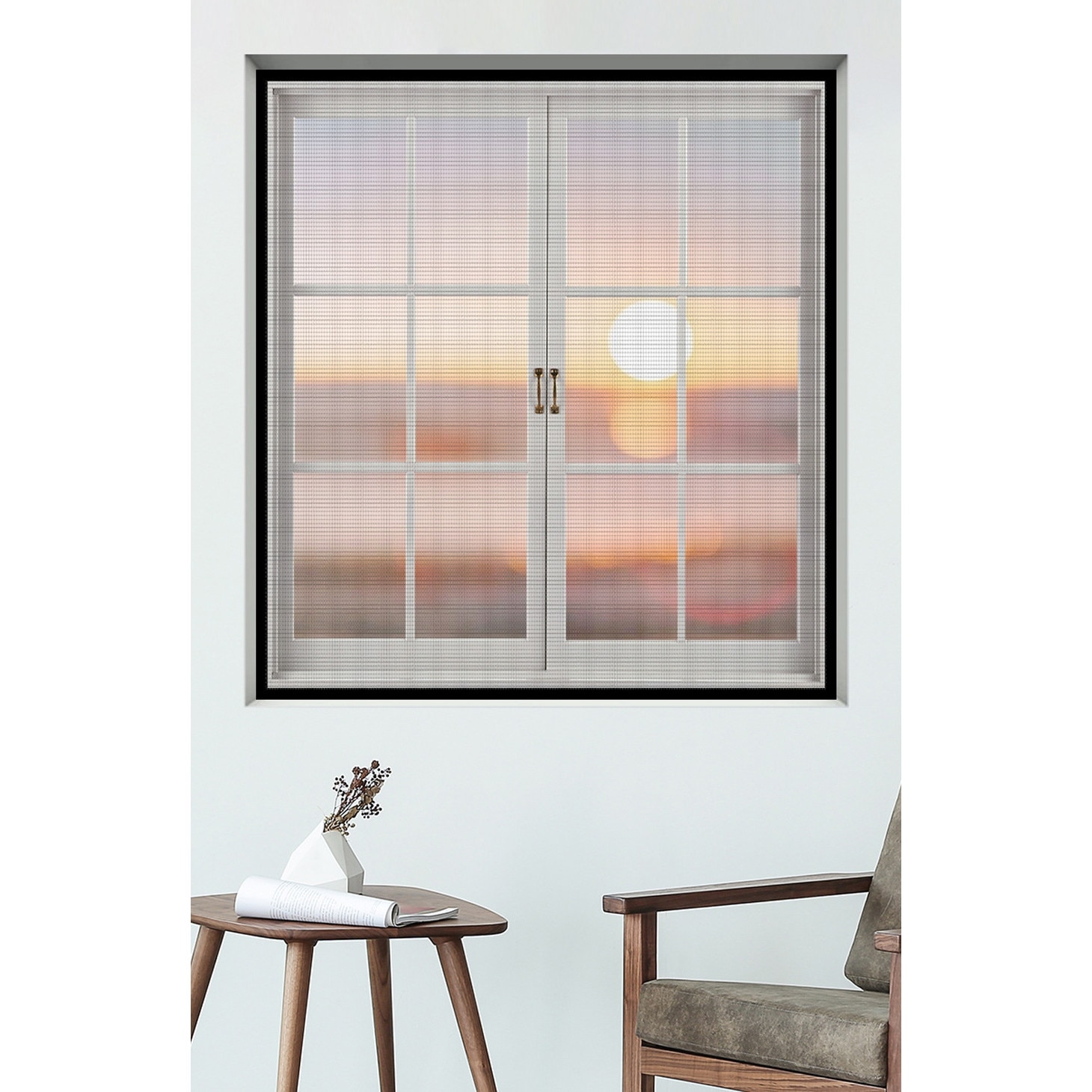 Plasa anti-insecte, pentru geam, fixare scai, dimensiune ajustabila ...