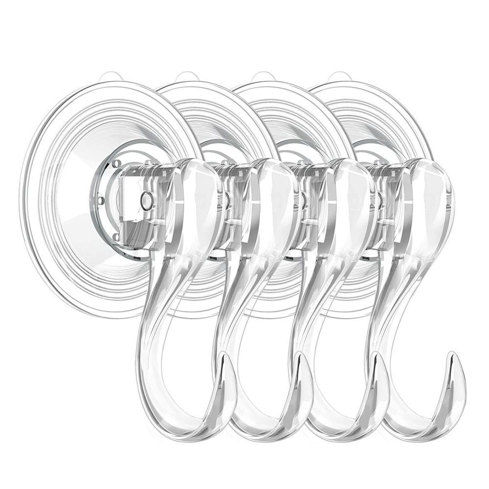 Set 4 carlige cu ventuza pentru baie, Plastic, Transparent - eMAG.ro