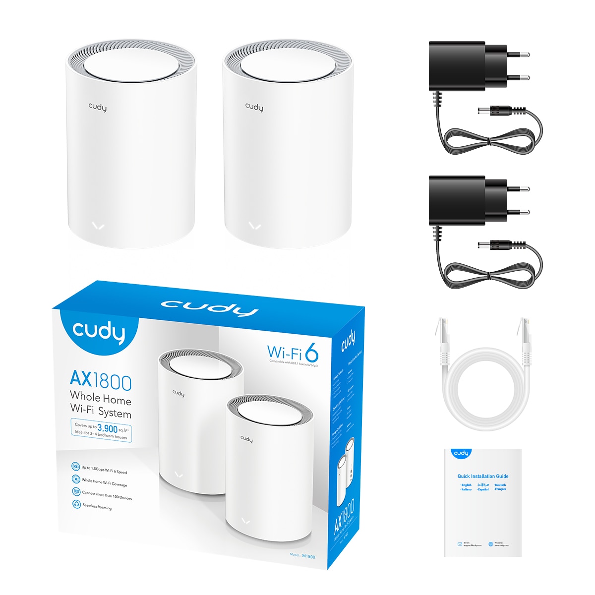 Set 3 Routere Wireless, Cudy, AX1800, Alb - eMAG.ro