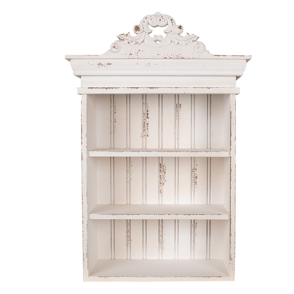 Raft perete 3 polite lemn alb antichizat 51x20x77 cm - eMAG.ro