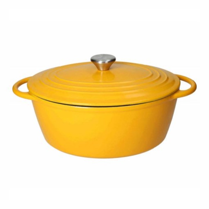 Oala din fonta Zurrichberg cu capac, ovala 27cm/5L - eMAG.ro