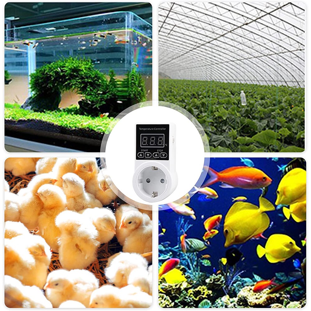 Priza Programabila Techstar®, Digital Timer, 240V, 10A, Timp/Temperatura, Termostat, Senzor ...