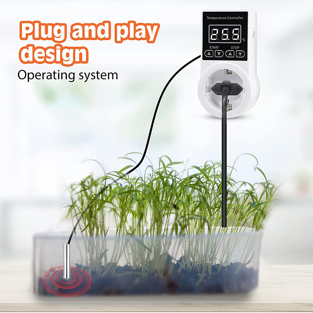 Priza Programabila Techstar®, Digital Timer, 240V, 10A, Timp/Temperatura, Termostat, Senzor ...