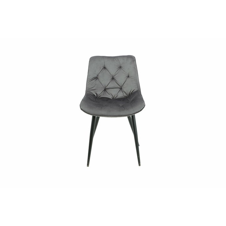 Set 4 scaune living/bucatarie, Lotus, Catifea, Gri, 53x61x88 h cm - eMAG.ro