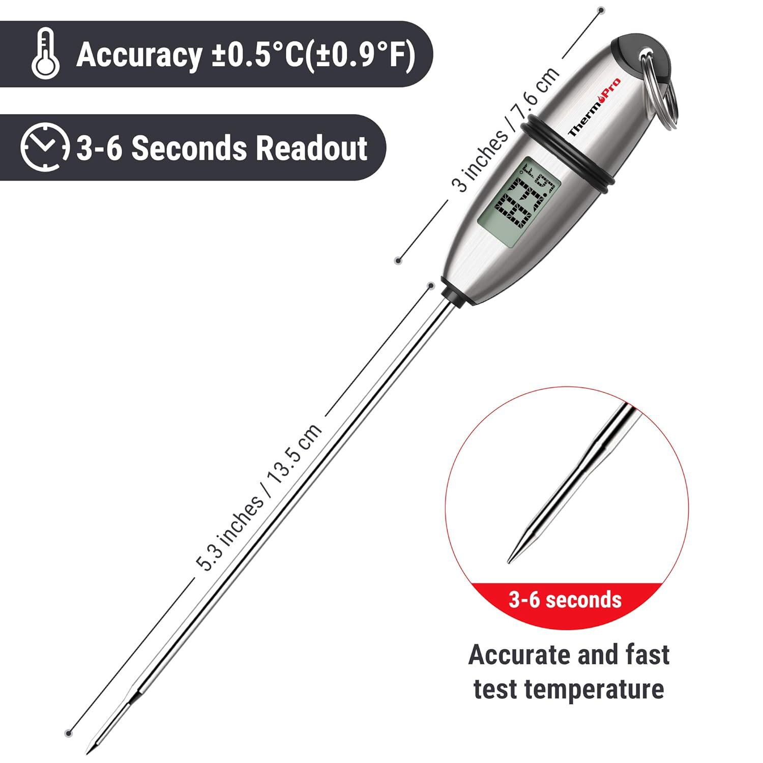 Termometru pentru gatit ThermoPro TP-02S Pro, acuratete 1 grad celisius ...