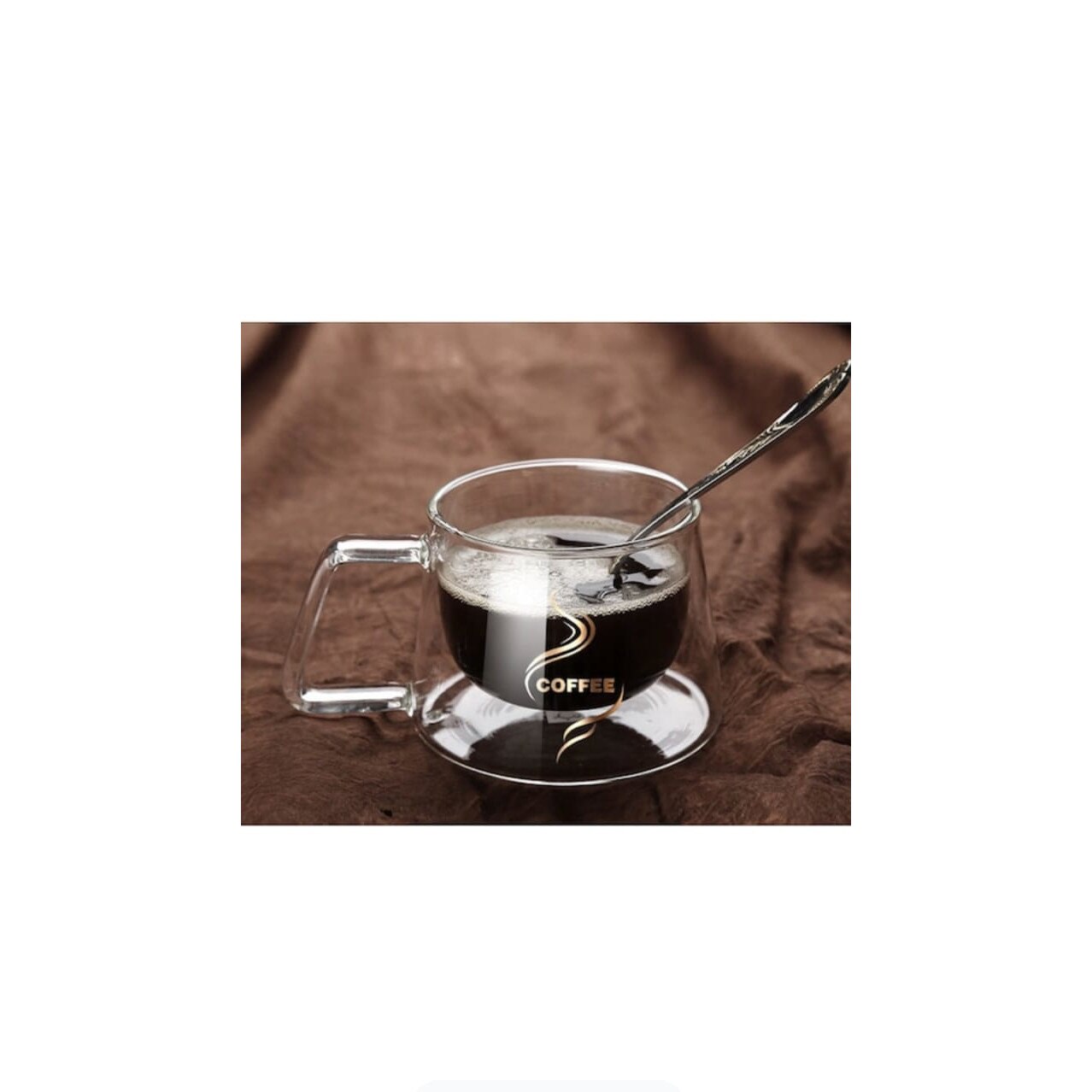 Ceasca cafea,, 200 ml, din sticla cu pereti dubli, termorezistenta ...