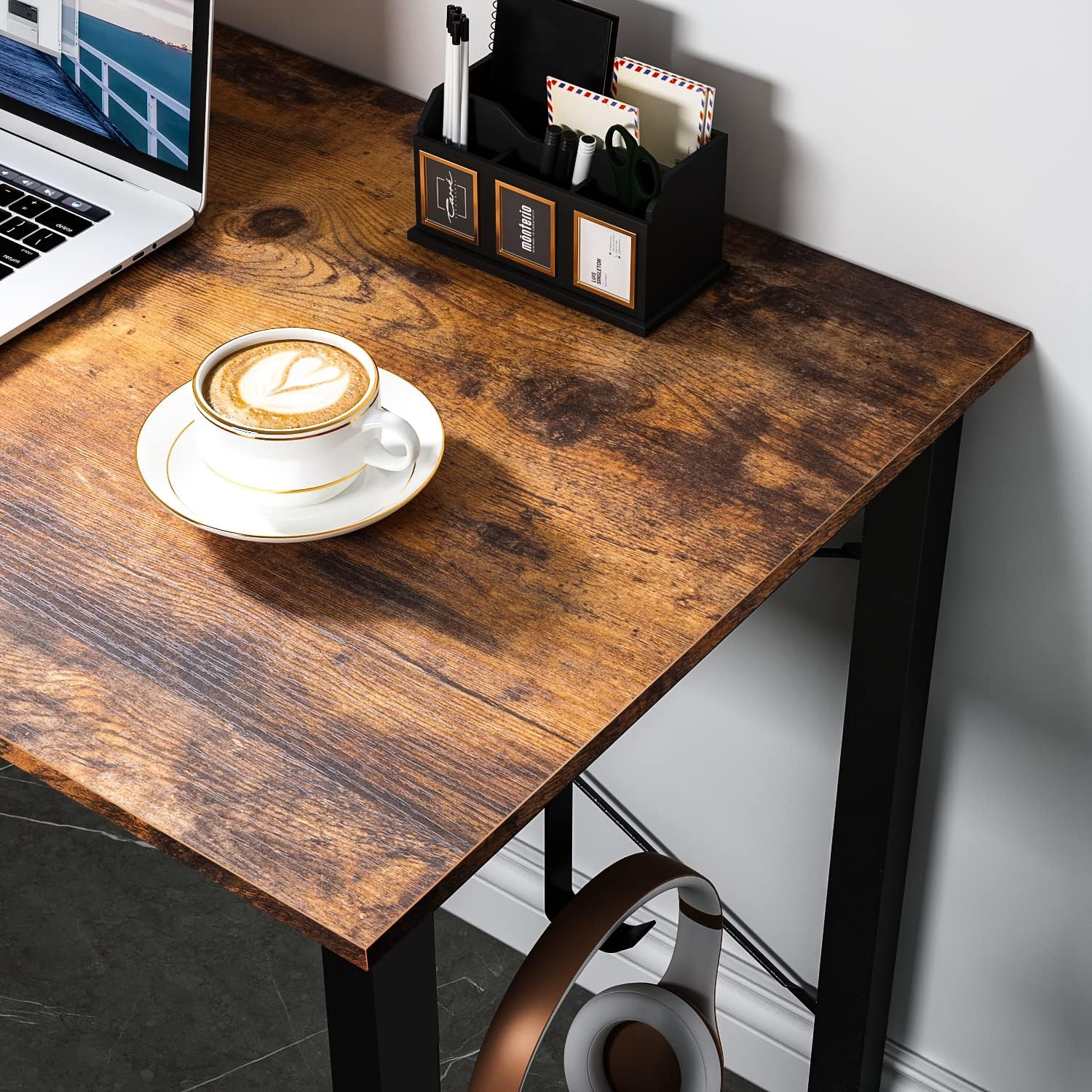 Masa de birou ODK, pentru PC/ calculator, cu depozitare, din lemn ...