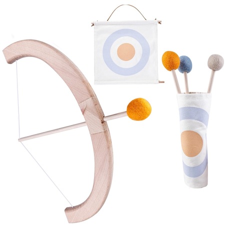 Set arc cu sageti pentru copii, Lemn, 41.5cm, +3ani, Multicolor - eMAG.ro