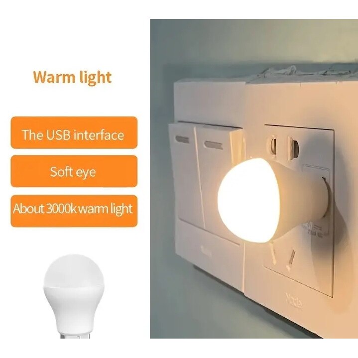 Set 2 becuri led cu conectare usb pentru lumina de veghe - eMAG.ro