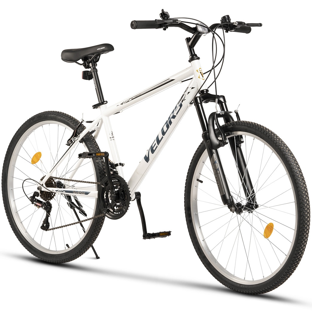 Bicicleta MTB Velors Rockstar V26204B 26", alb/negru - eMAG.ro