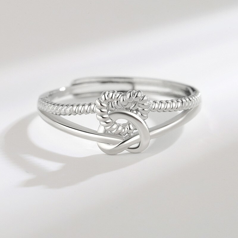 Inel din argint 925, Inima, Twist, spirala, deschis reglabil - eMAG.ro