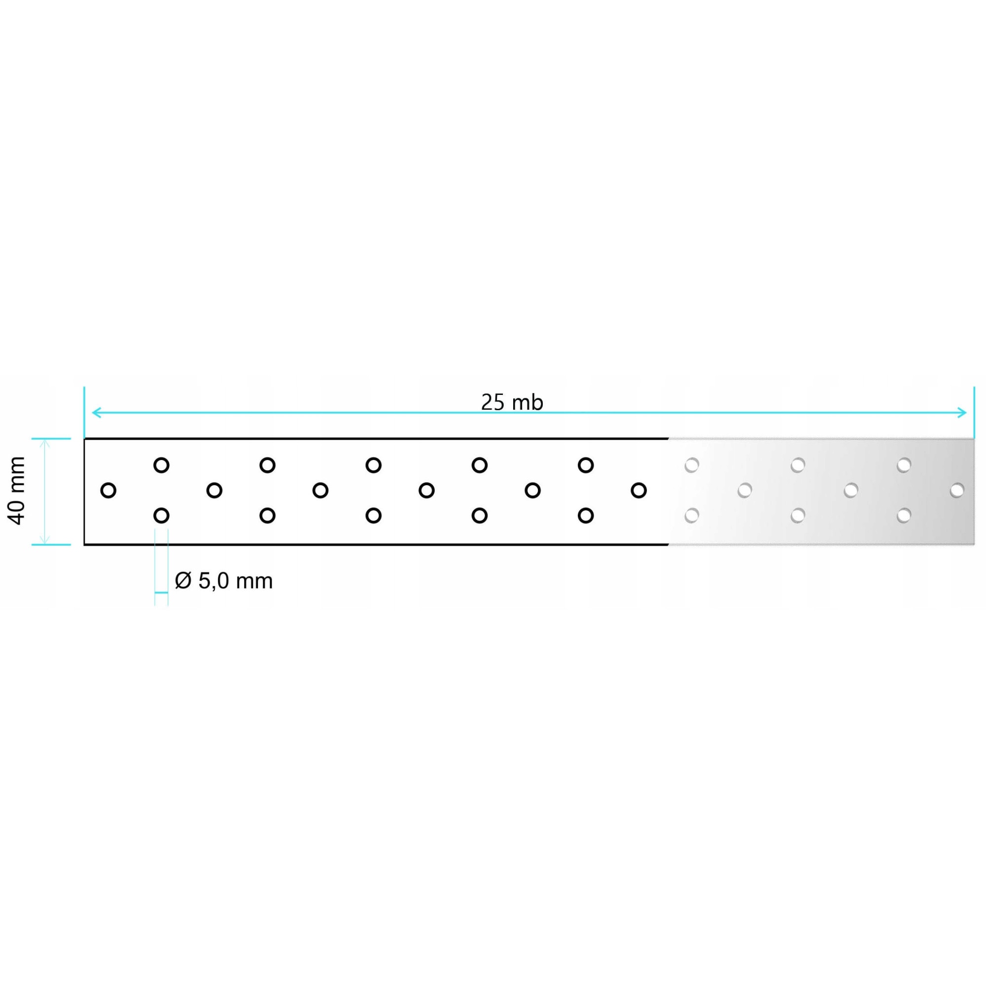 Banda de montare, perforata, din otel, conector dulgherie, 25m, 40x2mm ...
