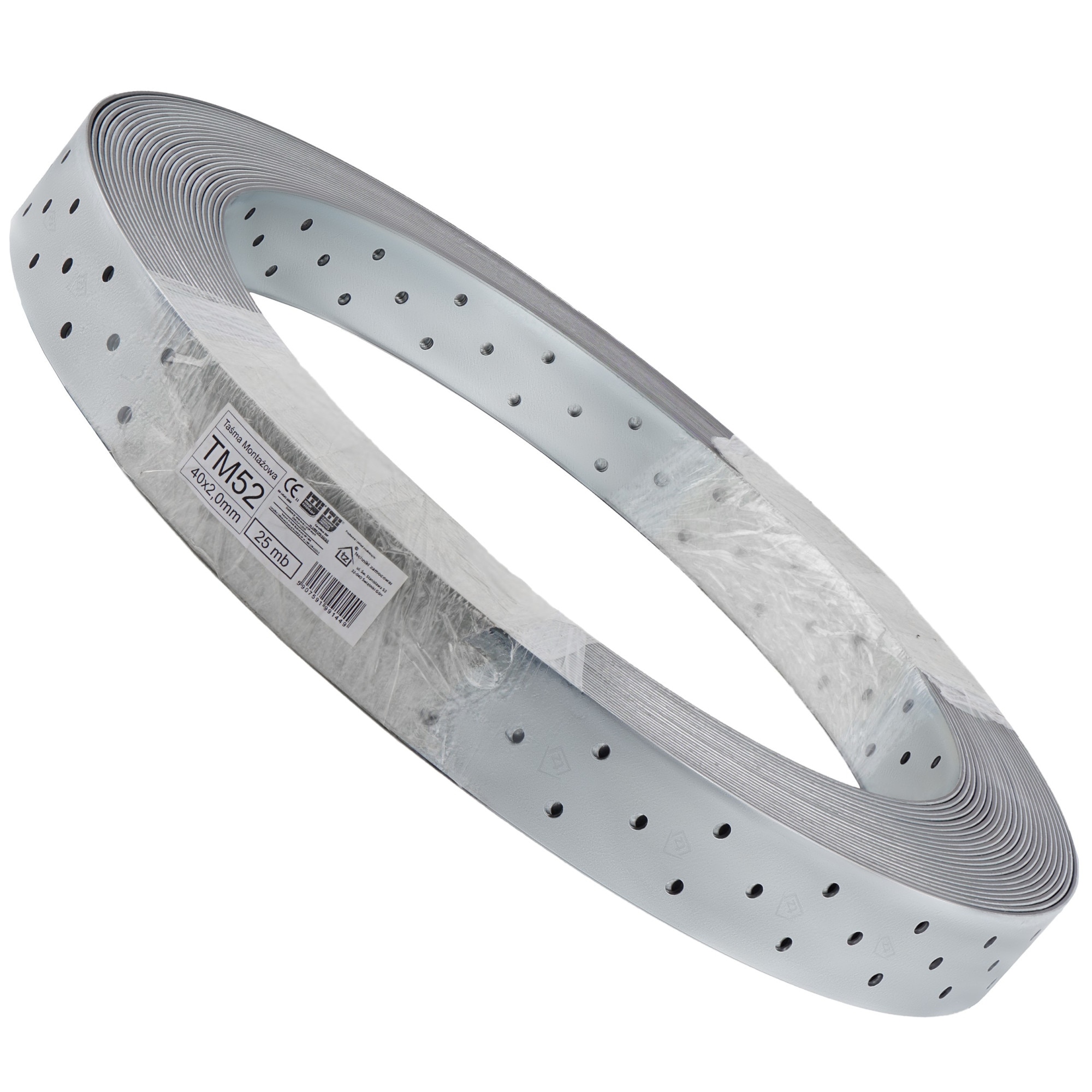 Banda de montare, perforata, din otel, conector dulgherie, 25m, 40x2mm ...