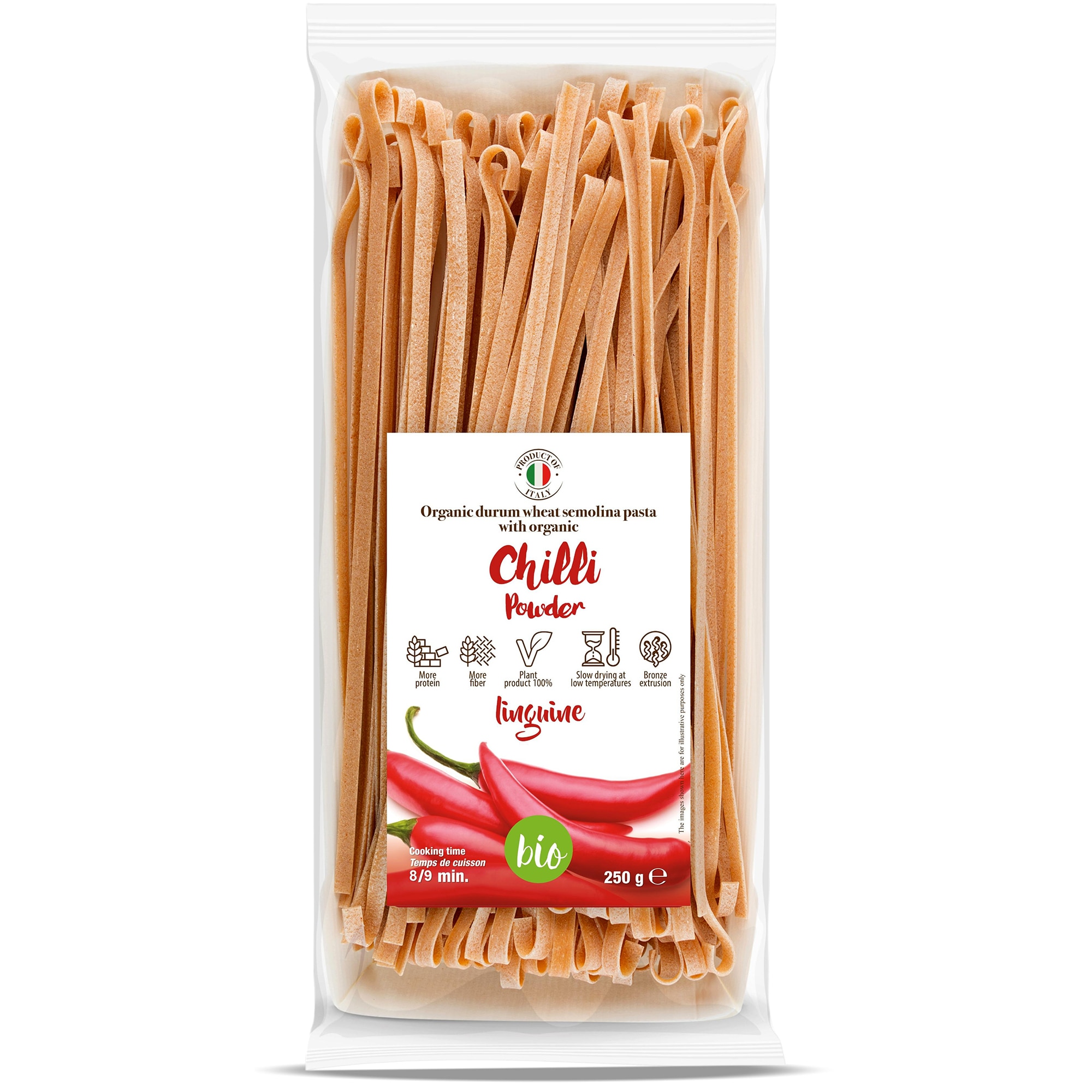 Paste linguine BIO din grau dur si ardei iute Tradizioni Padane 250g ...