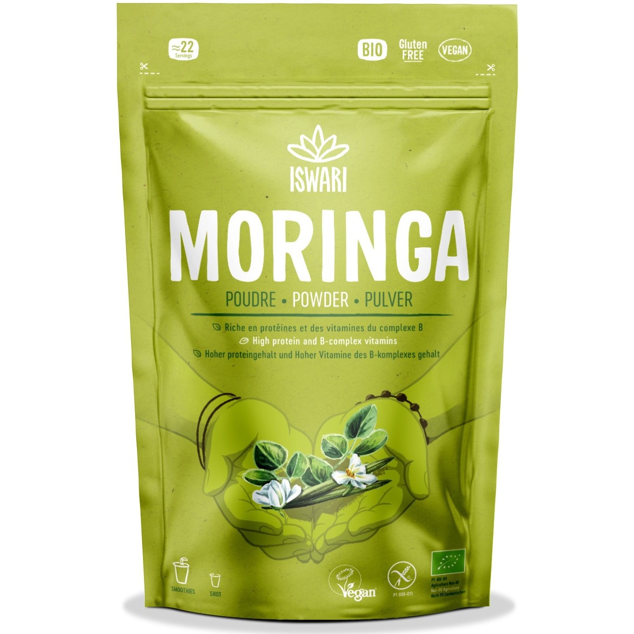 Moringa BIO, sub forma de pulbere Iswari 125g - eMAG.ro