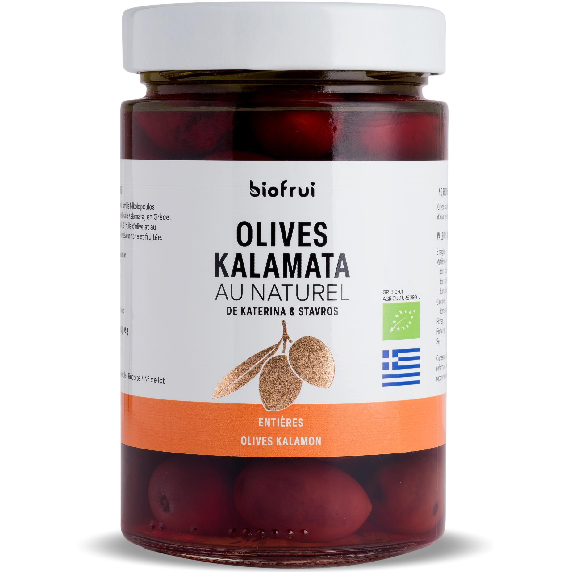 Masline BIO intregi, in saramura, selectie Kalamon Biofruisec 200g ...