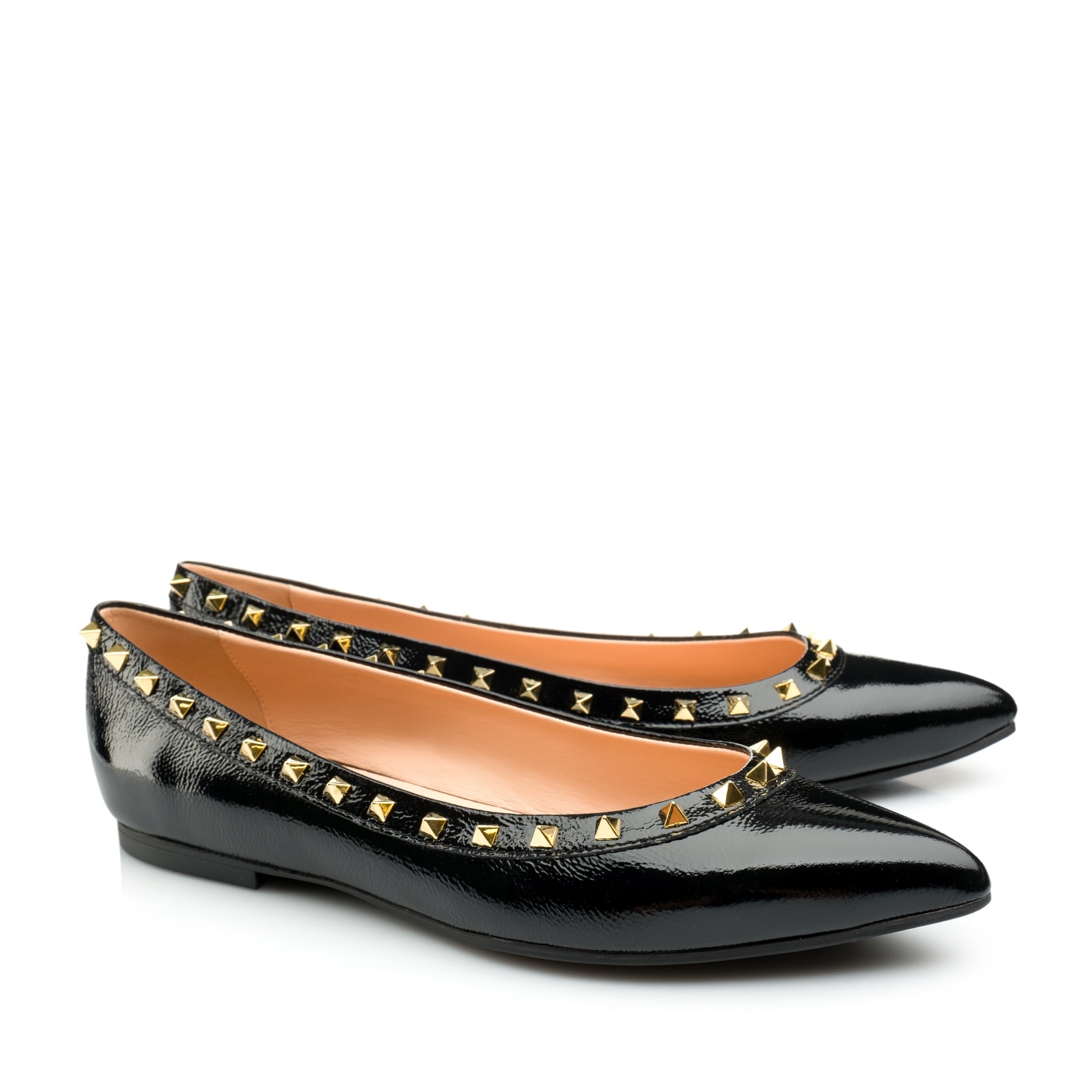 Balerini dama Musette HEIDI A10, Piele naturala/Piele lacuita, negru ...