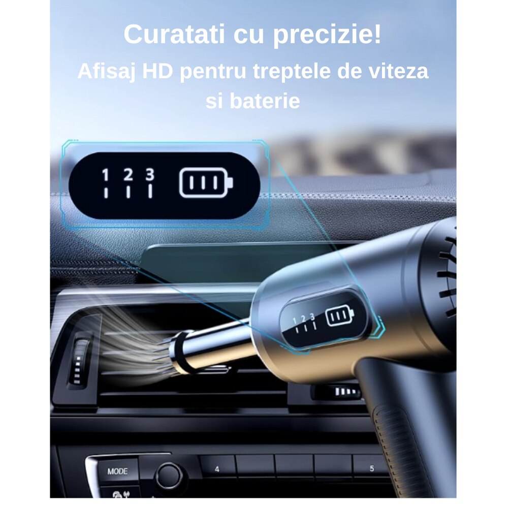 Suflanta aer si aspirator 3 in 1 fara fir, indepartare praf, aspirare ...