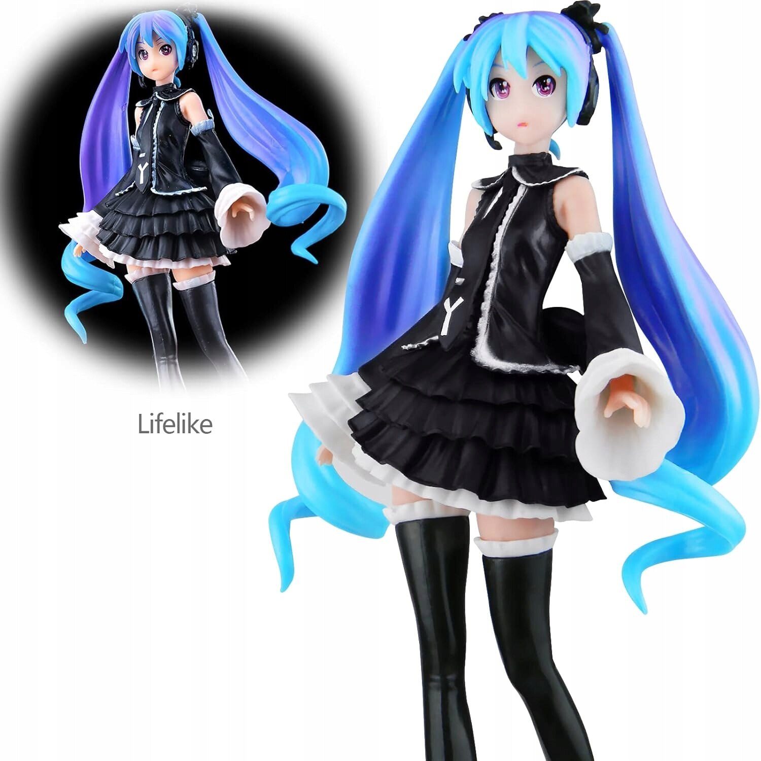 Figurina Luka Hatsune Miku, pentru birou sau topper tort, sintetic ...