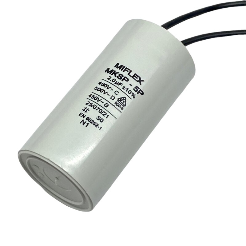 Condensator motor, Miflex, Polipropilena, 450 V, Negru/Alb - eMAG.ro