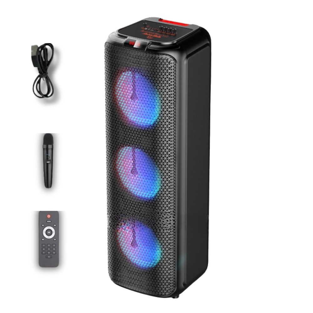 Boxa portabila, 40W, Bluetooth, LED, Microfon, Negru - eMAG.ro