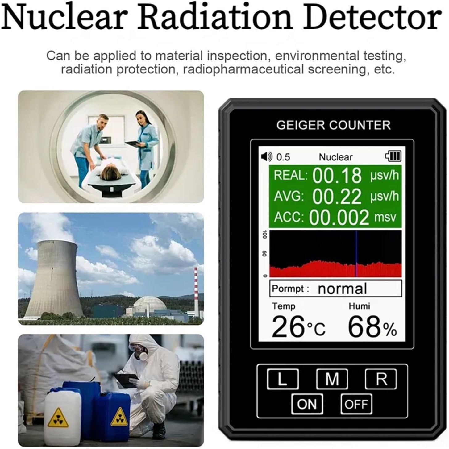 Contor, Jiafen, BR-9B XR1 Pro Geiger Mueller, Sensibilitate ridicata 80 ...
