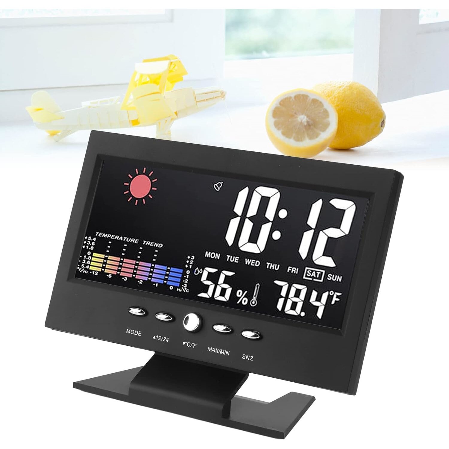 Statie meteo Termometru fara fir pentru interior si exterior, Afisaj ...