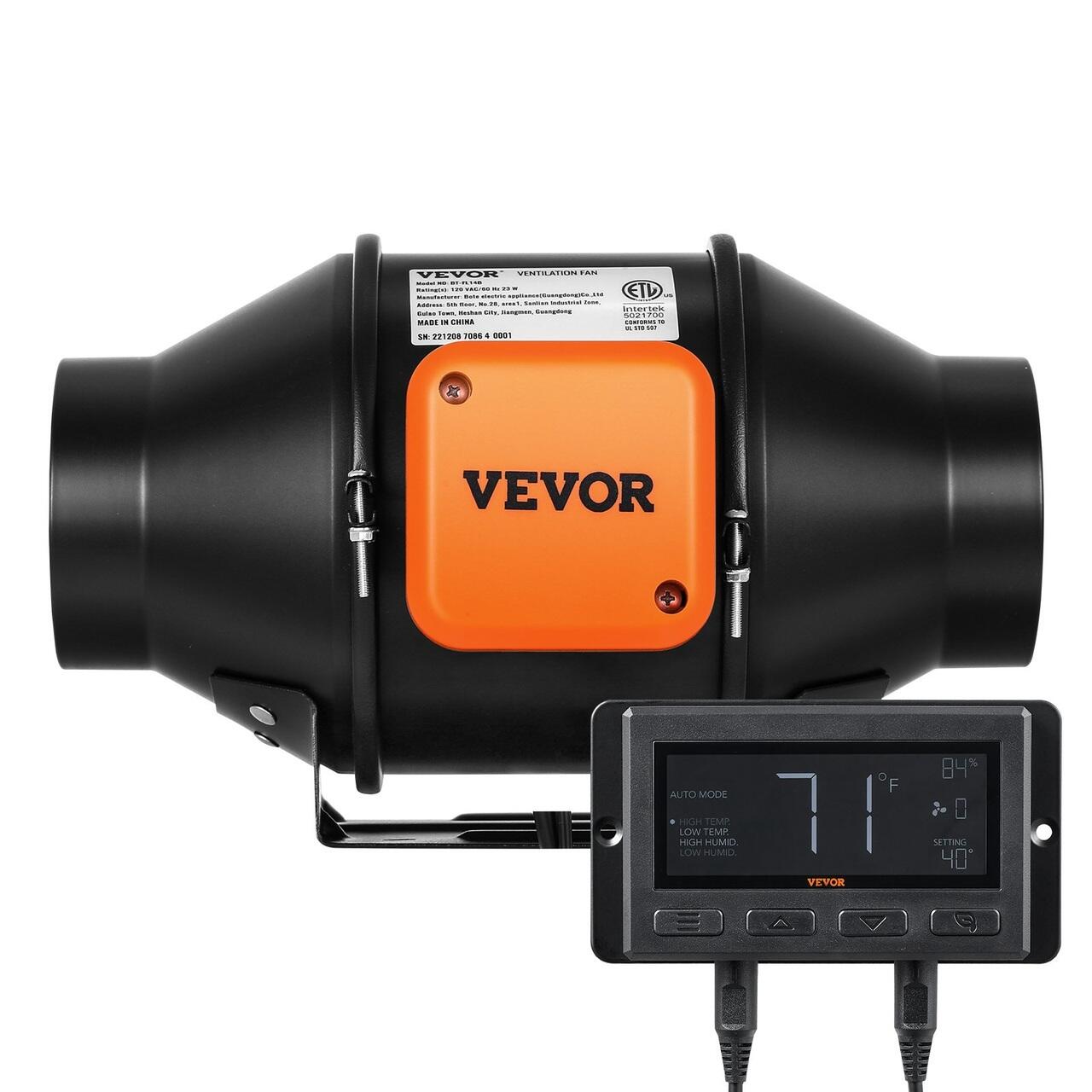 Ventilator evacuare aer pentru tubulatura Vevor Controller 21 W, debit ...