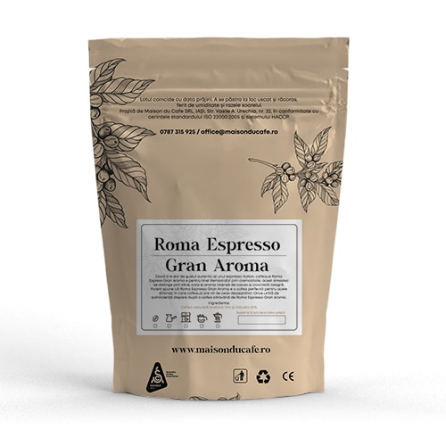 Cafea boabe proaspat prajita Roma Espresso Gran Aroma 70 % Arabica 30 % ...